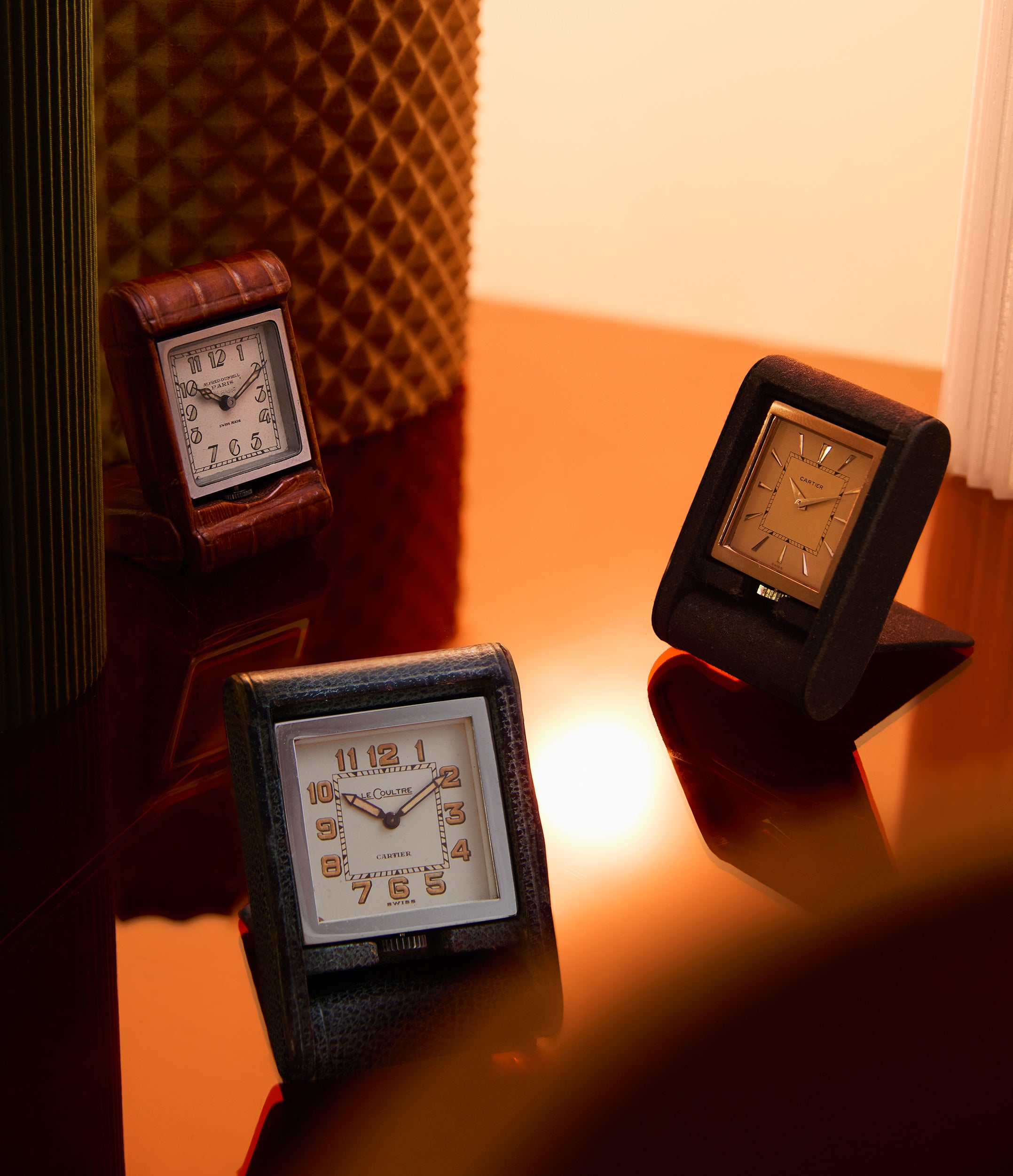 Buy mini Dunhill travel clock with leather case | Dunhill mini Ados – A ...