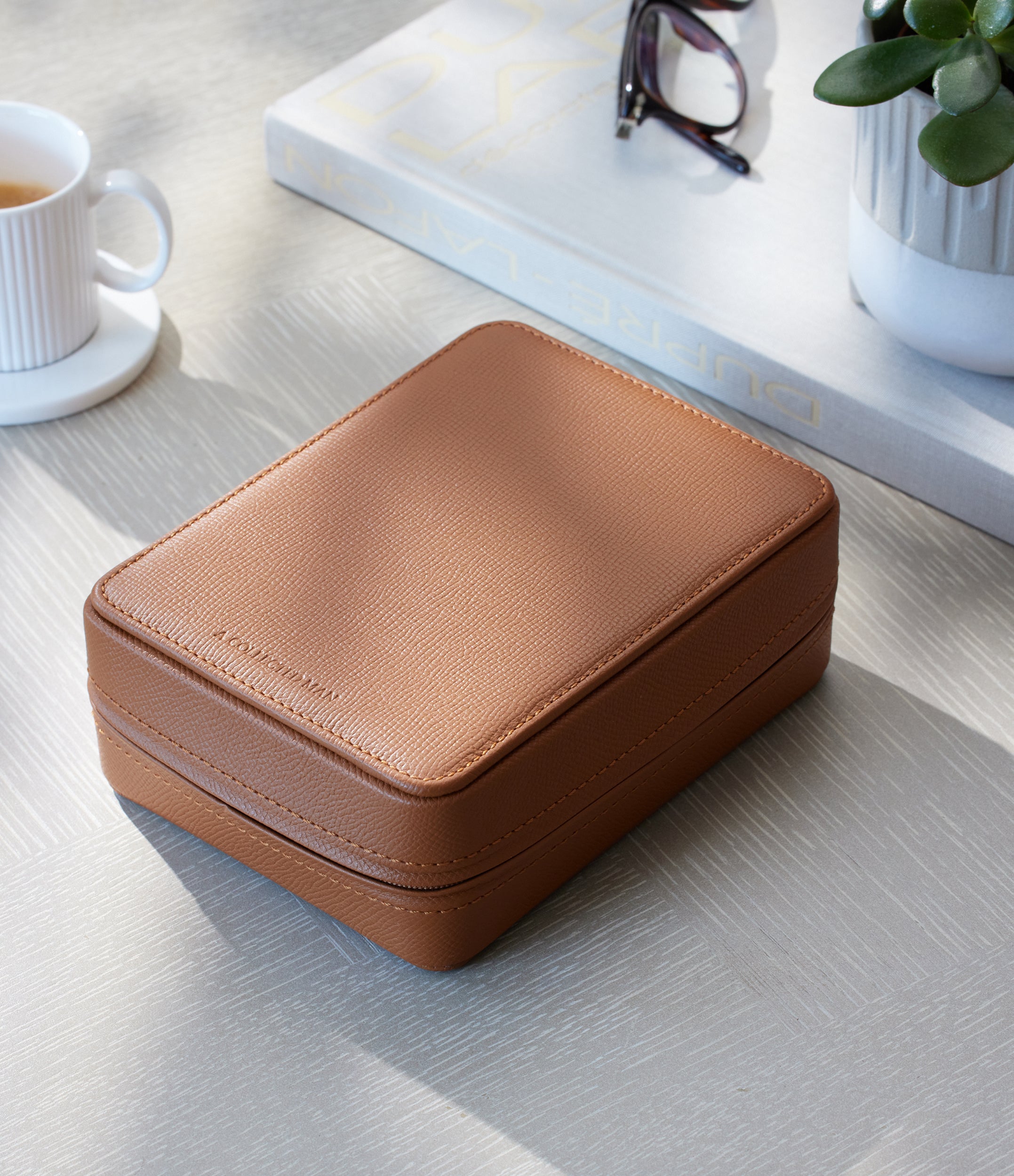 Four-watch case, whisky-tan, grained leather | Buy A Collected Man ...