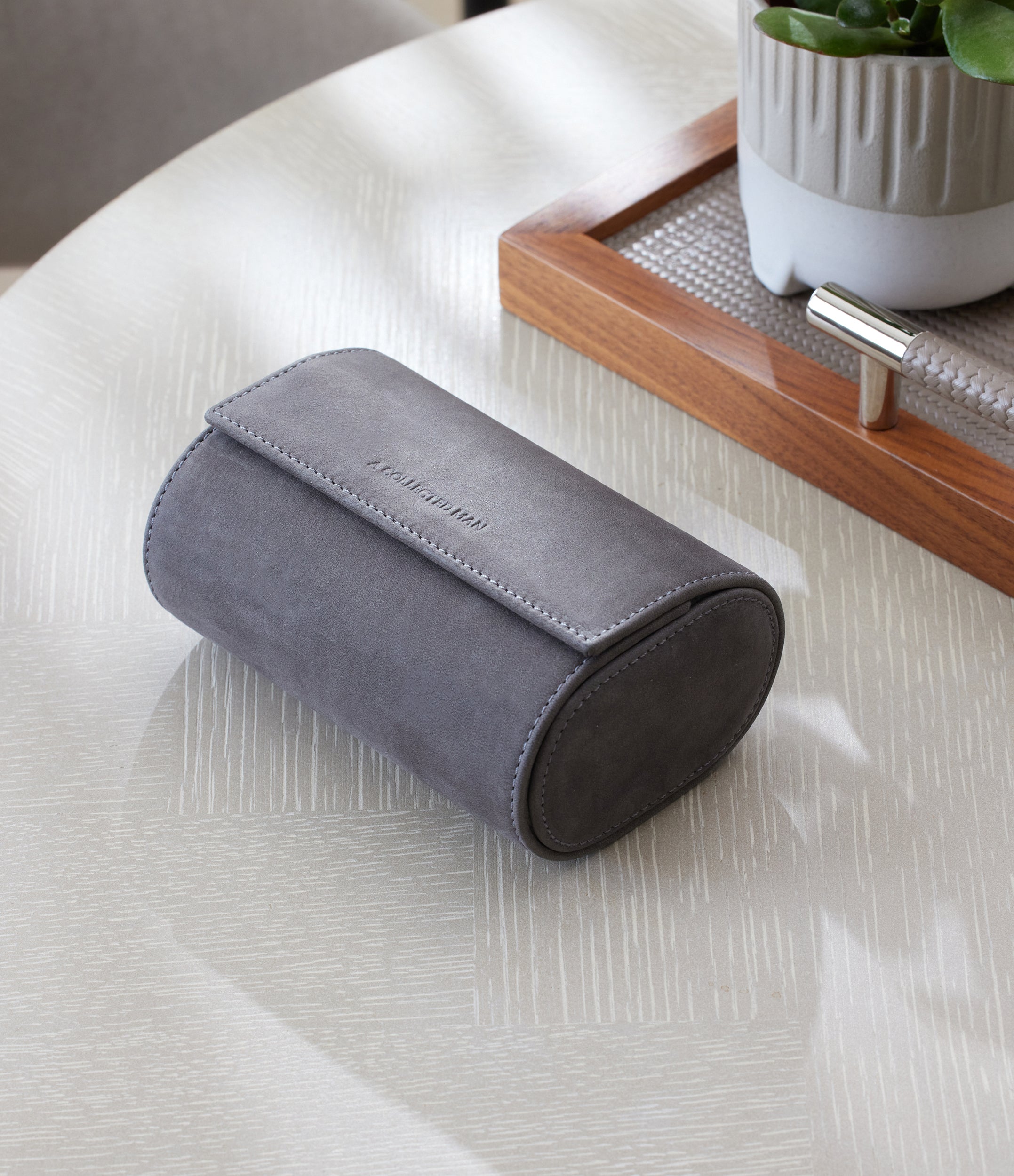 Two-watch roll, charcoal grey, nubuck | Buy at ACM London – A COLLECTED MAN