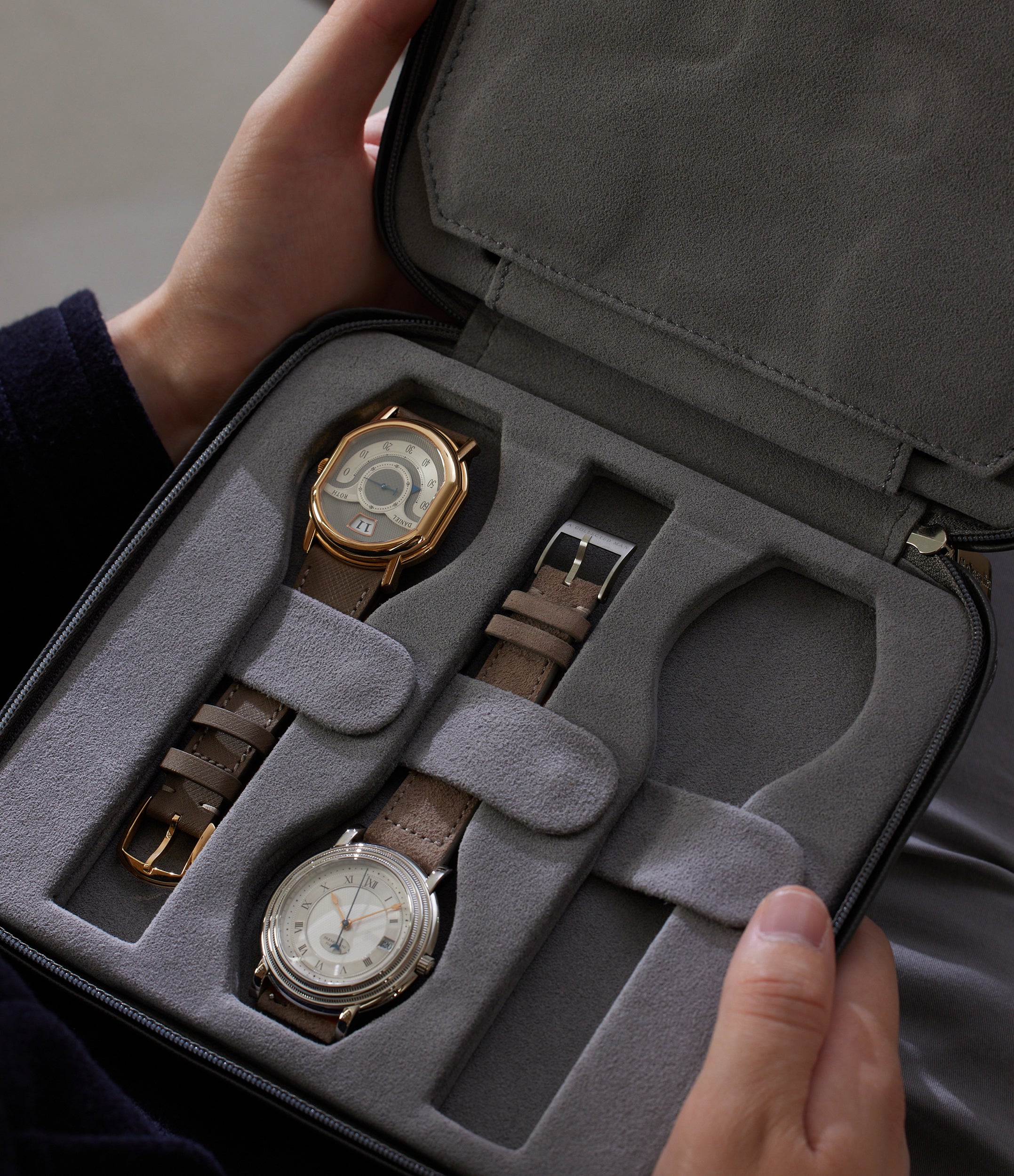 Six-watch folio, steel grey, saffiano leather | Buy at ACM London – A ...