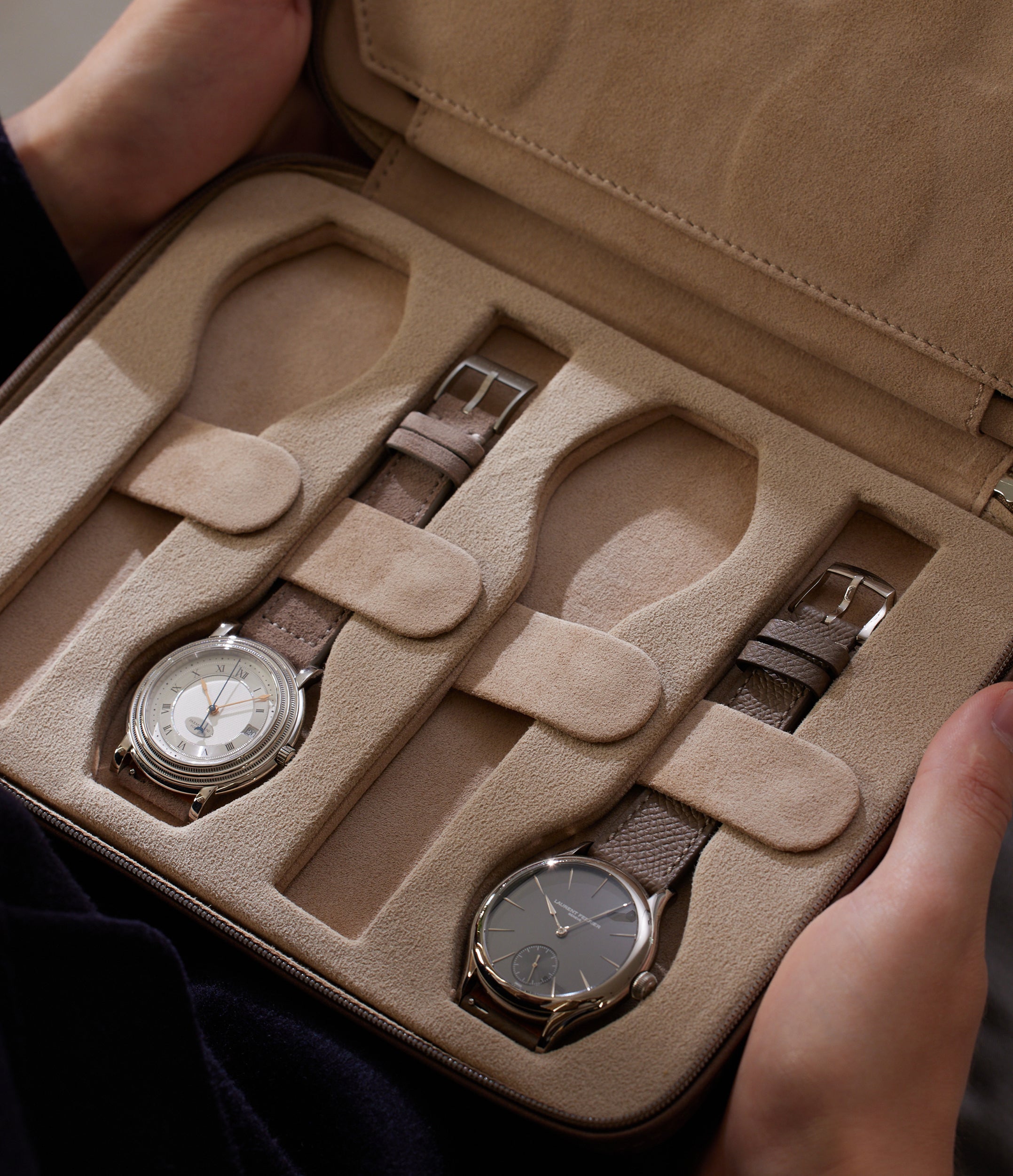 Eight-watch folio, brown taupe, nubuck | Buy A Collected Man ...