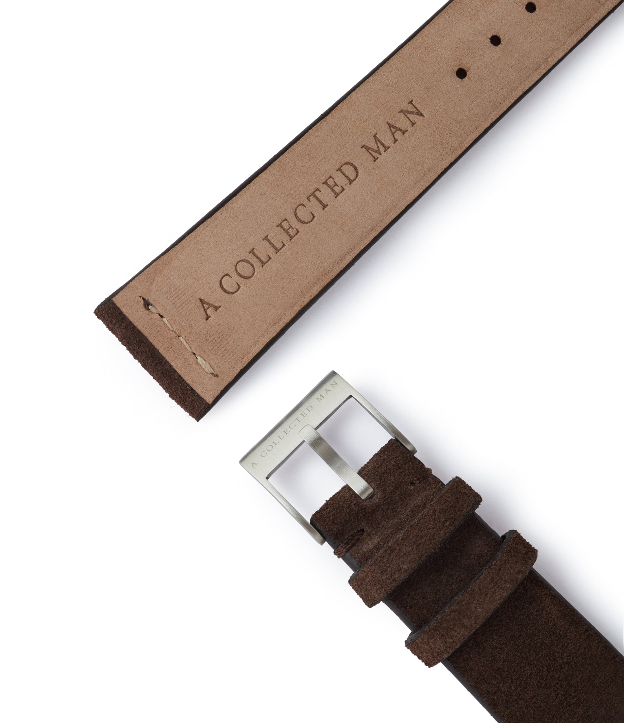 suede watch strap in dark roast | Buy luxury watch strap – A COLLECTED MAN