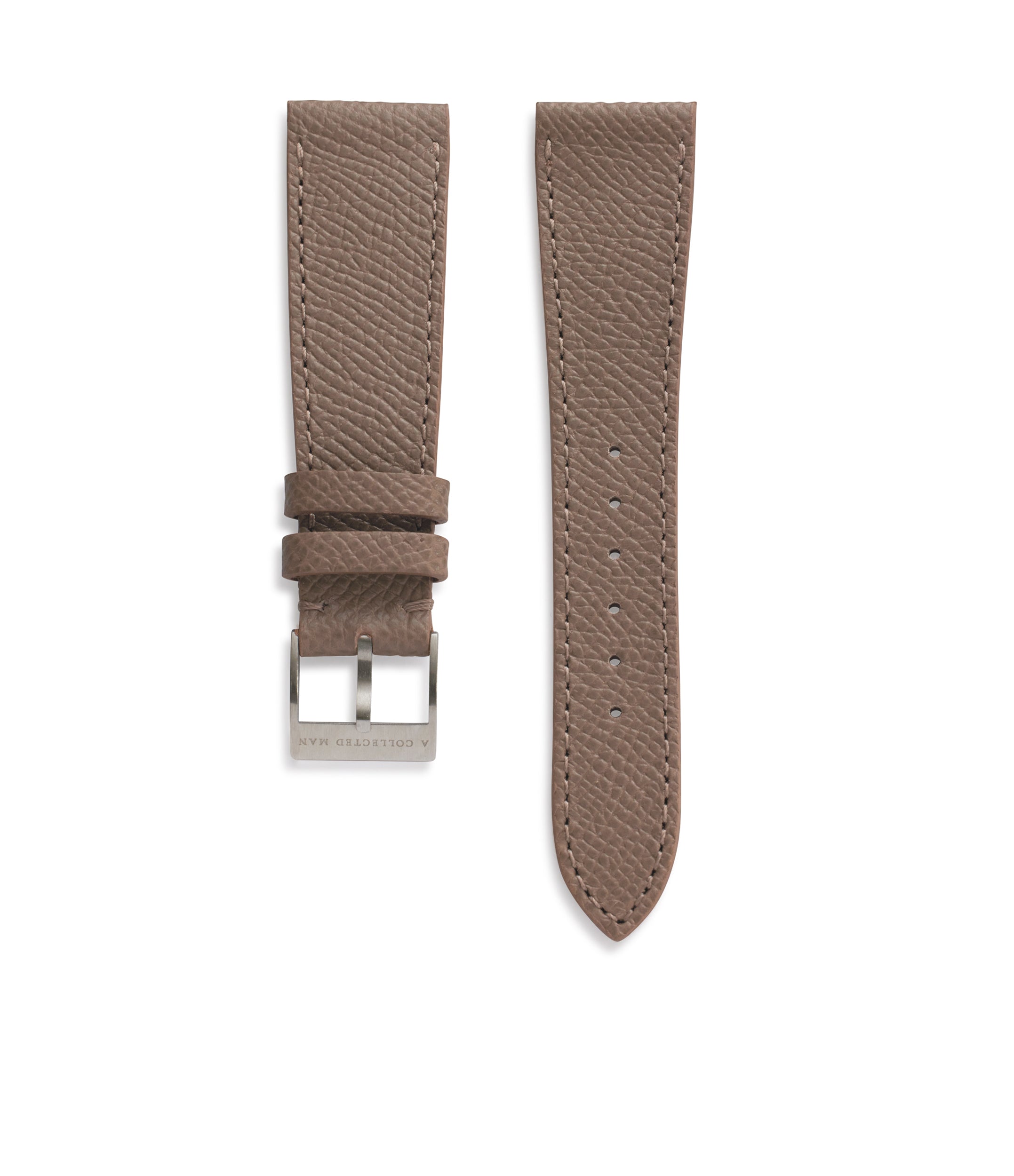 grained leather watch strap in truffle taupe | Buy luxury watch strap ...