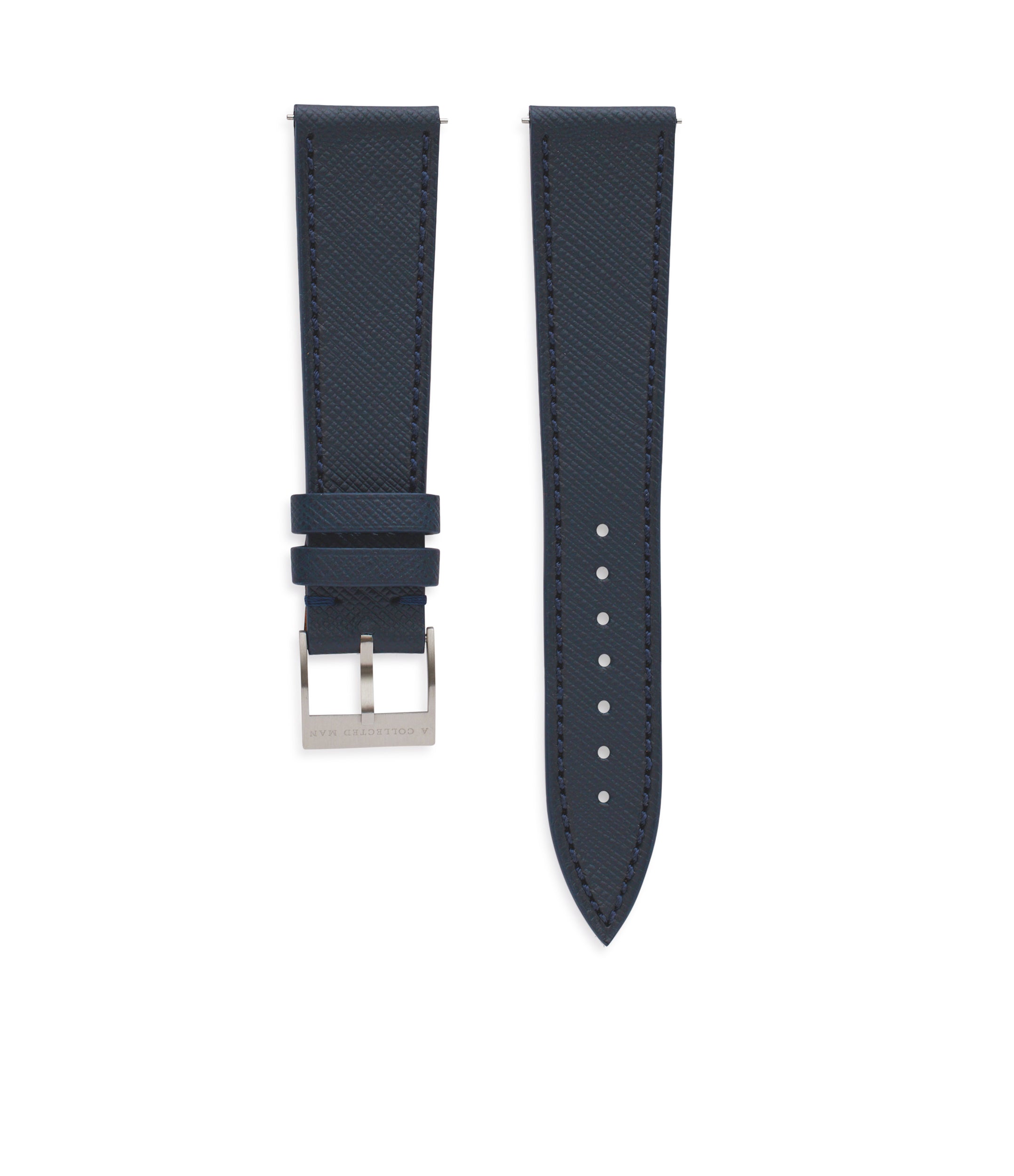 saffiano watch strap in shadow navy | Buy luxury watch strap – A ...
