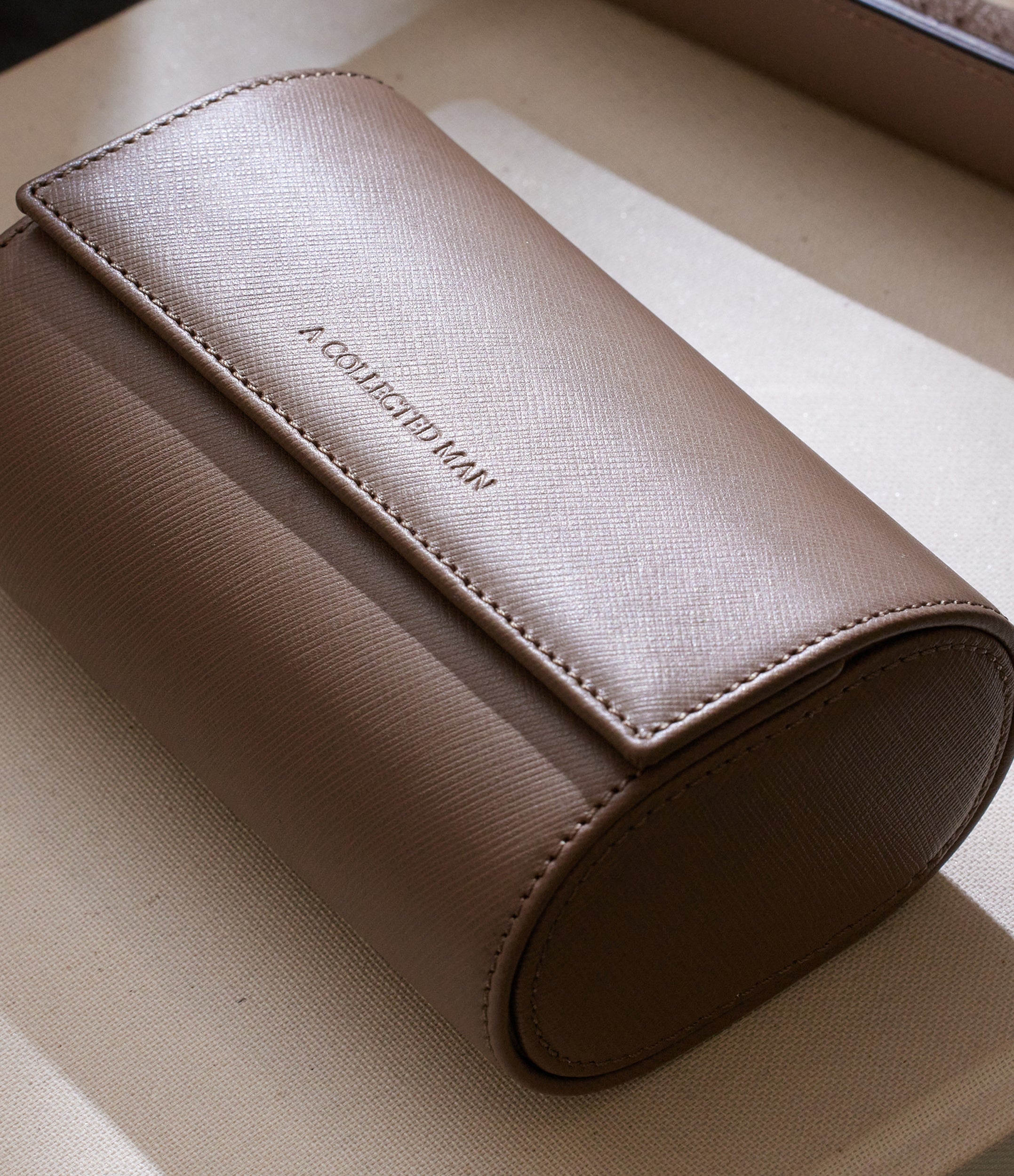 Two-watch roll, desert taupe, saffiano leather | Buy at ACM London – A ...