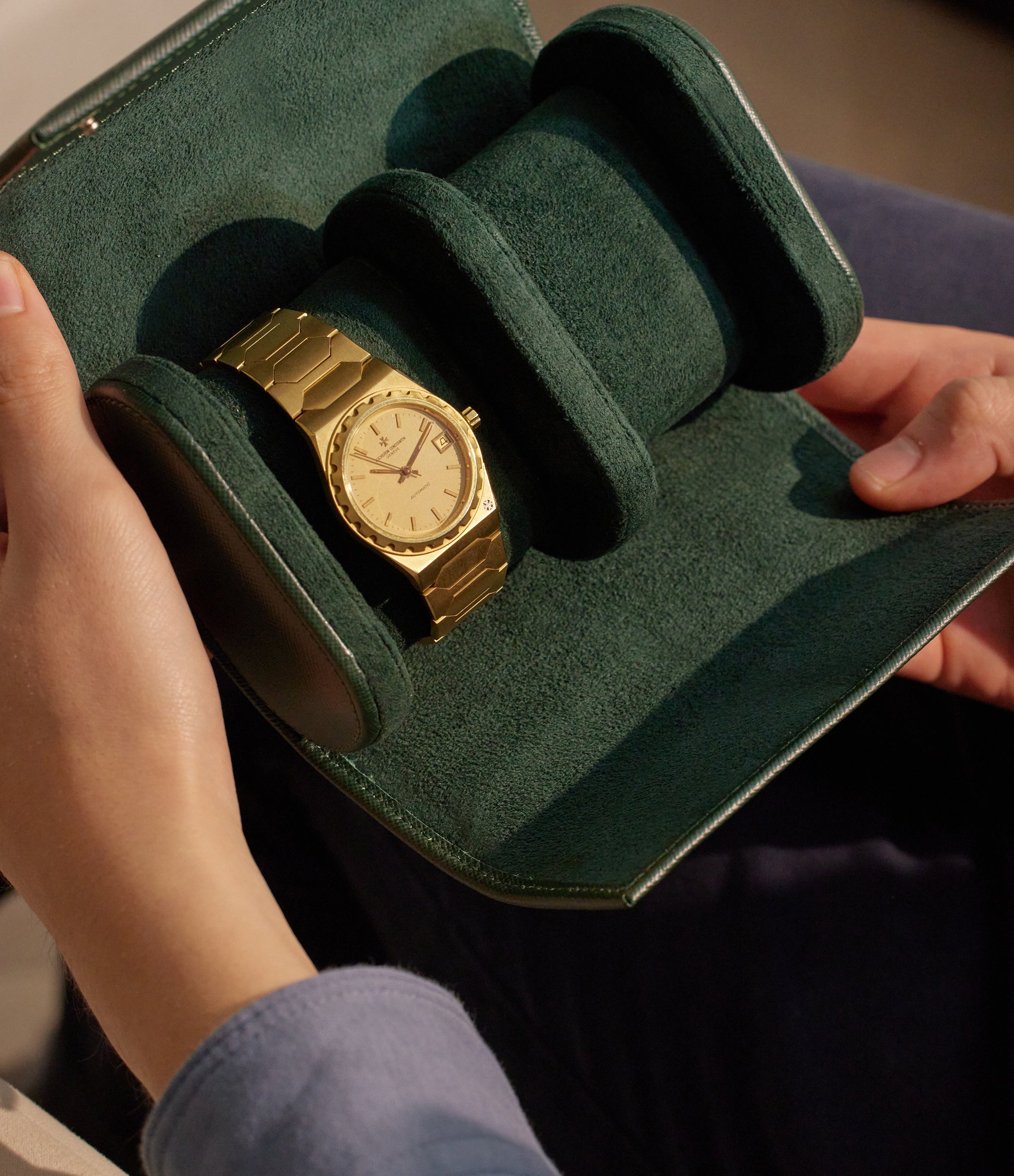 Two-watch roll, emerald, saffiano leather | Buy at ACM London – A ...