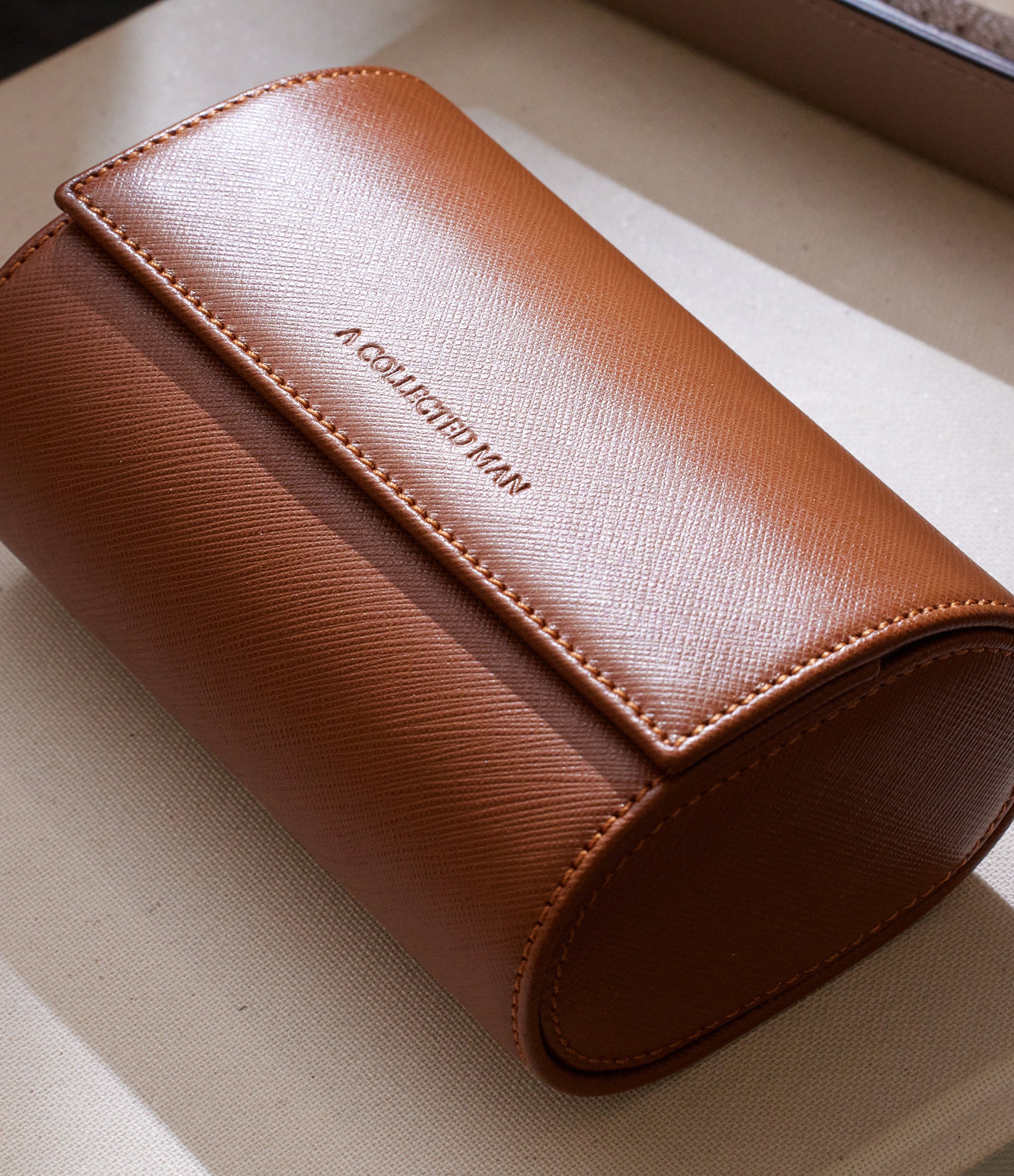 Two-watch roll, whisky tan, saffiano leather | Buy at ACM London – A ...