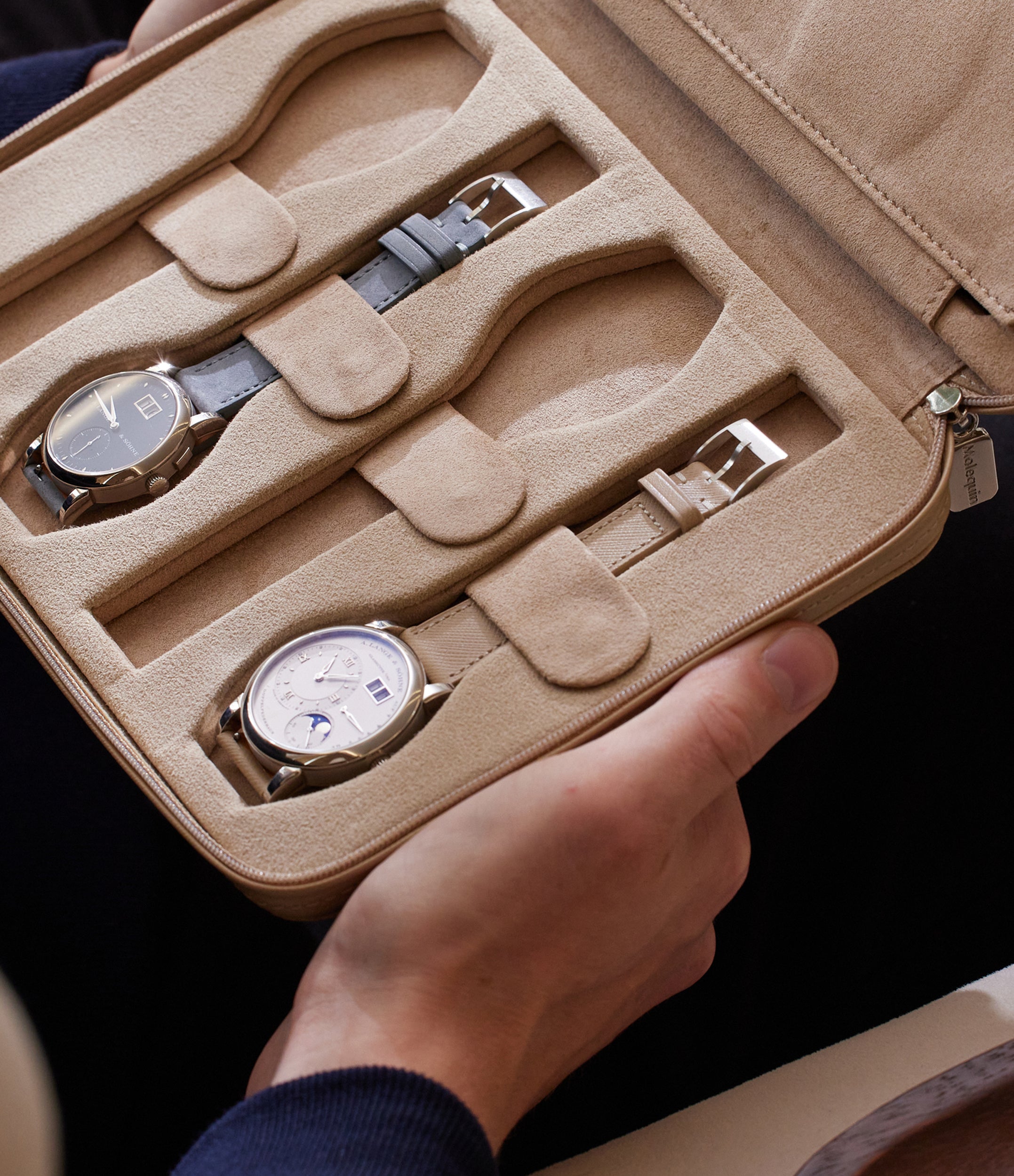 Eight-watch folio, linen, saffiano leather | Buy at ACM London – A ...