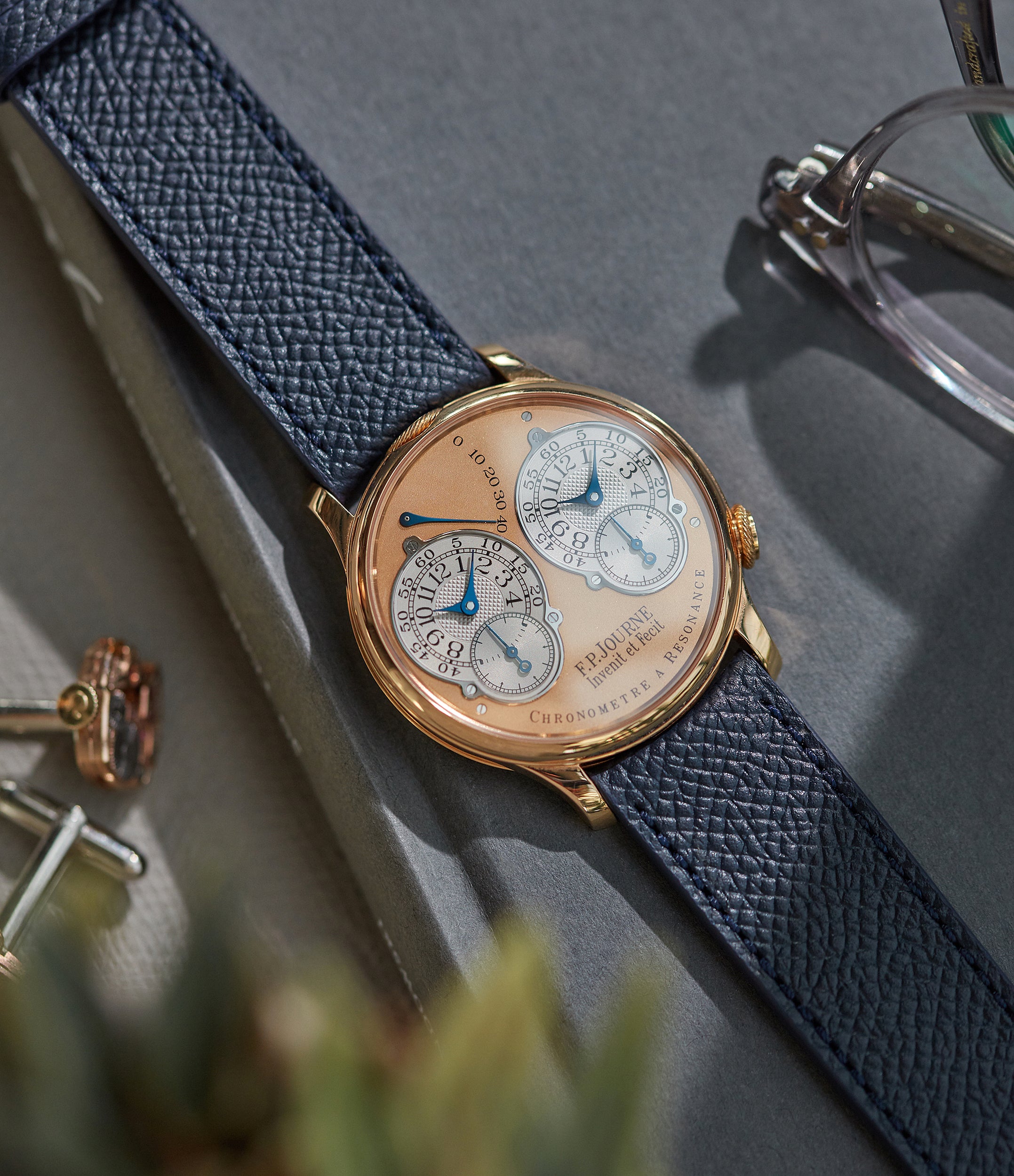 grained leather curved watch strap in midnight sky | Buy luxury watch ...
