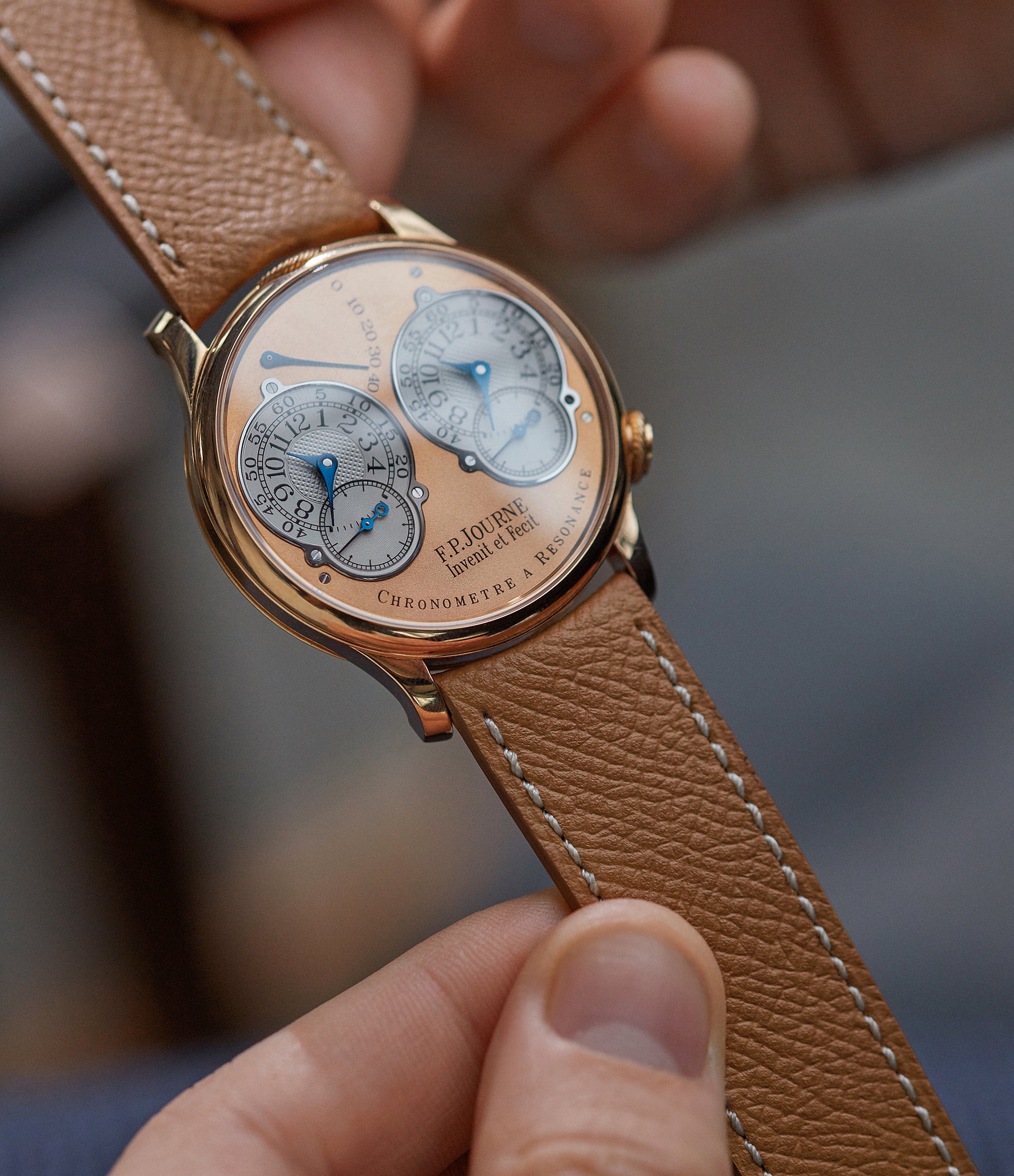 grained leather curved watch strap in gold chestnut | Buy watch strap ...