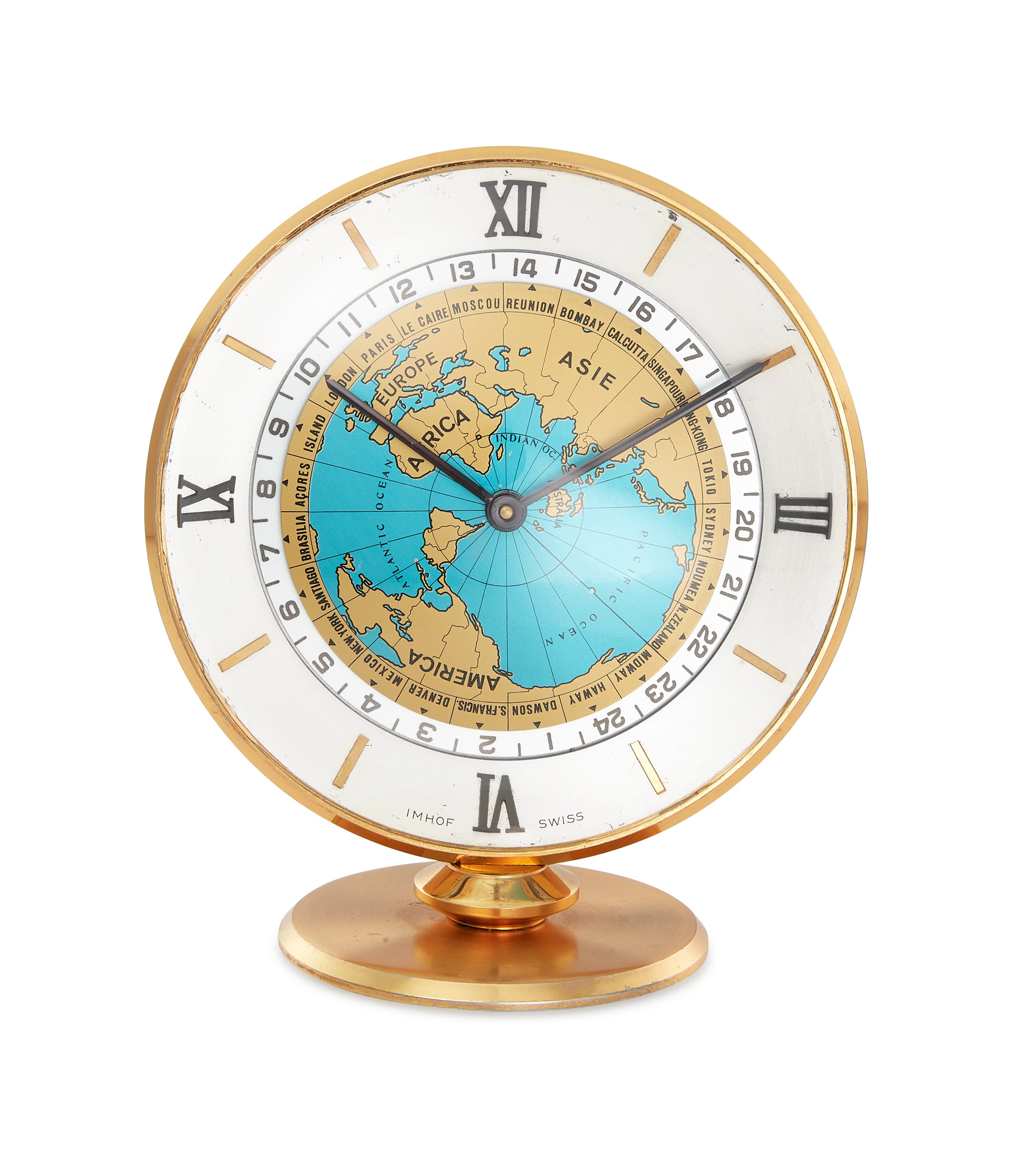 IMHOF World Time desktop Clock | Buy brass IMHOF Collectable Clock – A ...