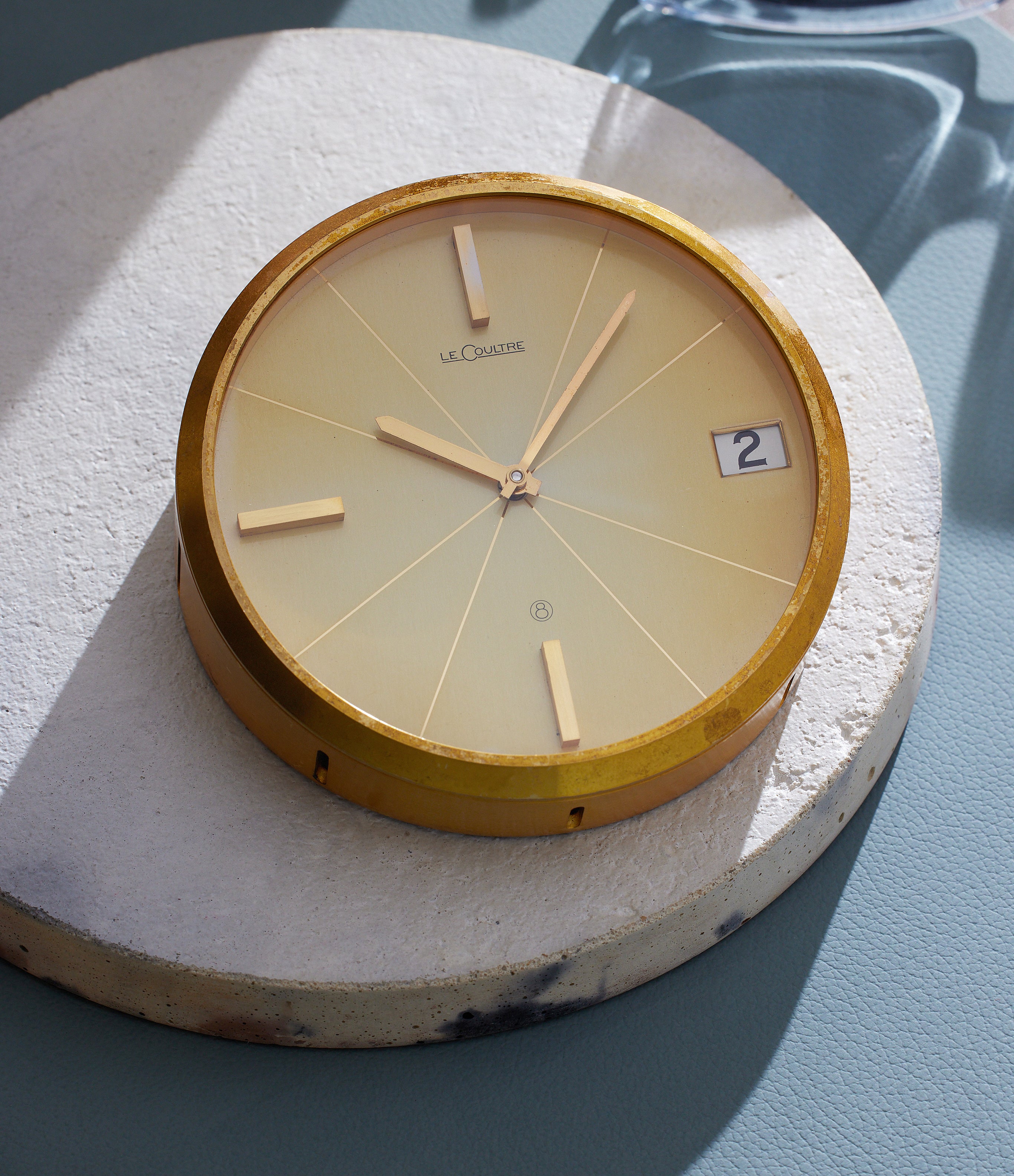 Rare LeCoultre lemon dial Desktop Clock | Buy rare LeCoultre Clock – A ...