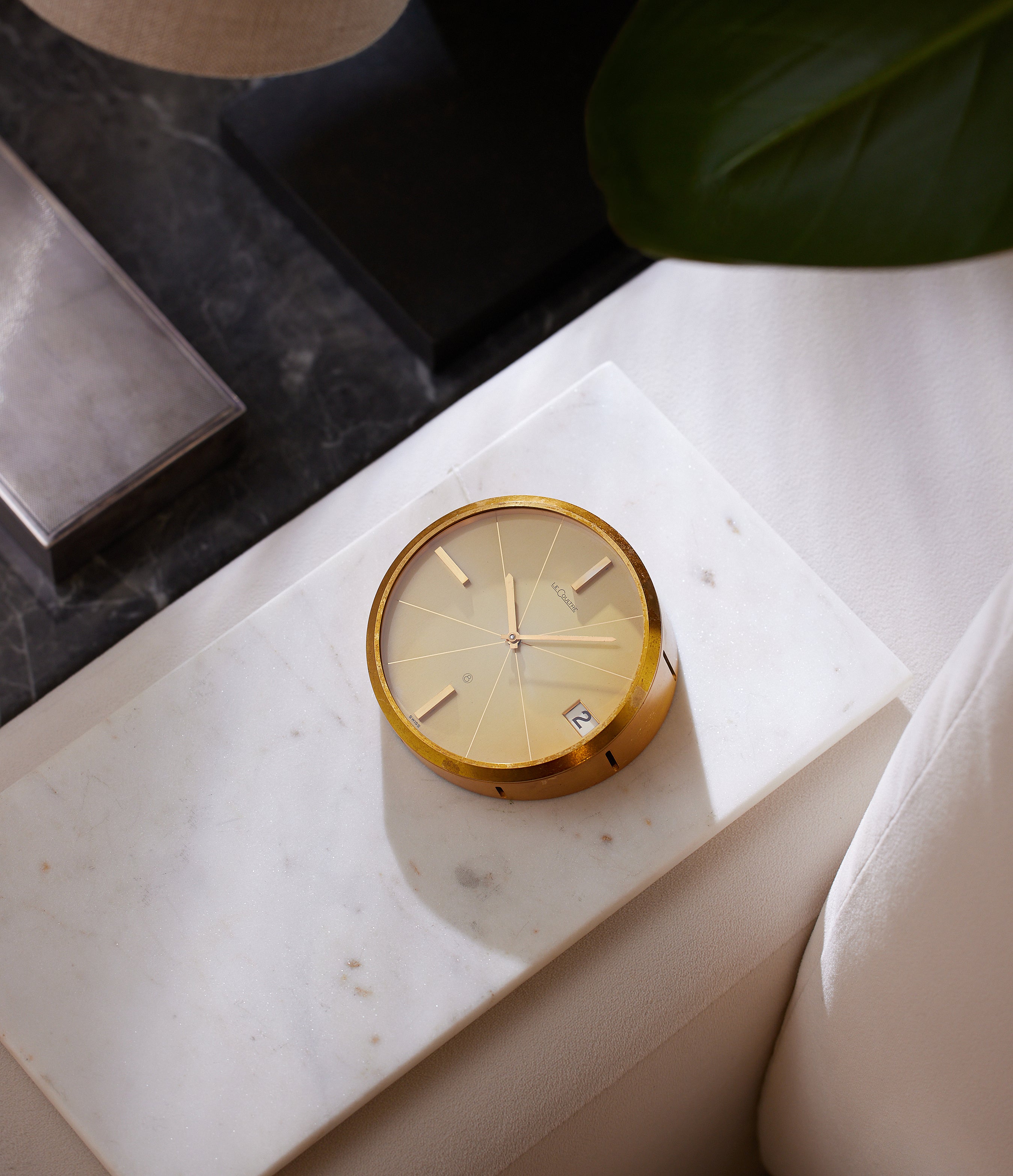 Rare LeCoultre lemon dial Desktop Clock | Buy rare LeCoultre Clock – A ...