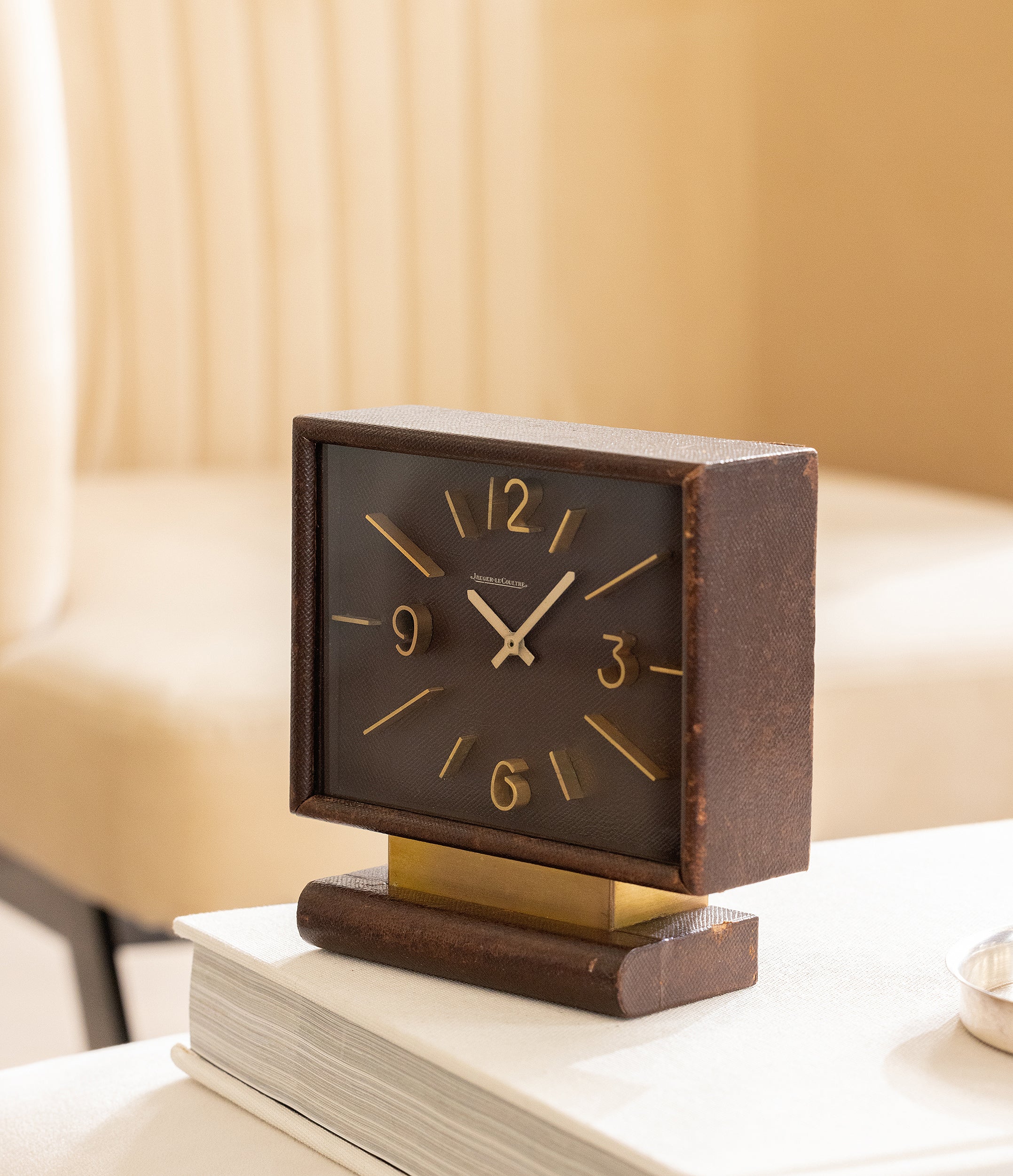 Buy Jaeger-LeCoultre leather-bound desk clock | JLC objet de vertu – A ...