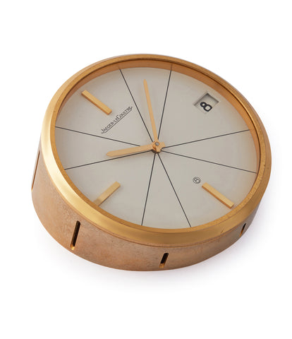 Jaeger-LeCoultre 8-day Date Desk Clock | Buy rare brass Jaeger clock ...
