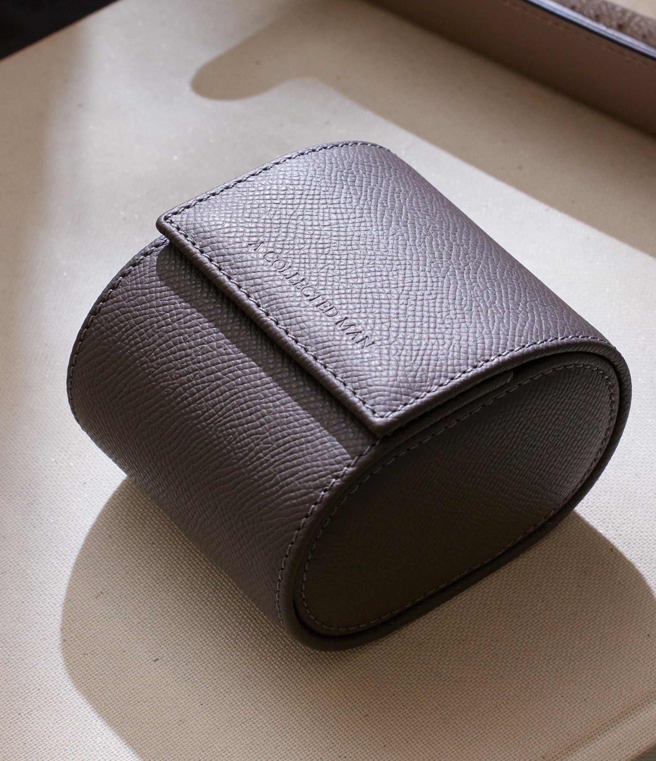 One-watch roll, stone grey, grained leather | Buy at ACM London – A ...
