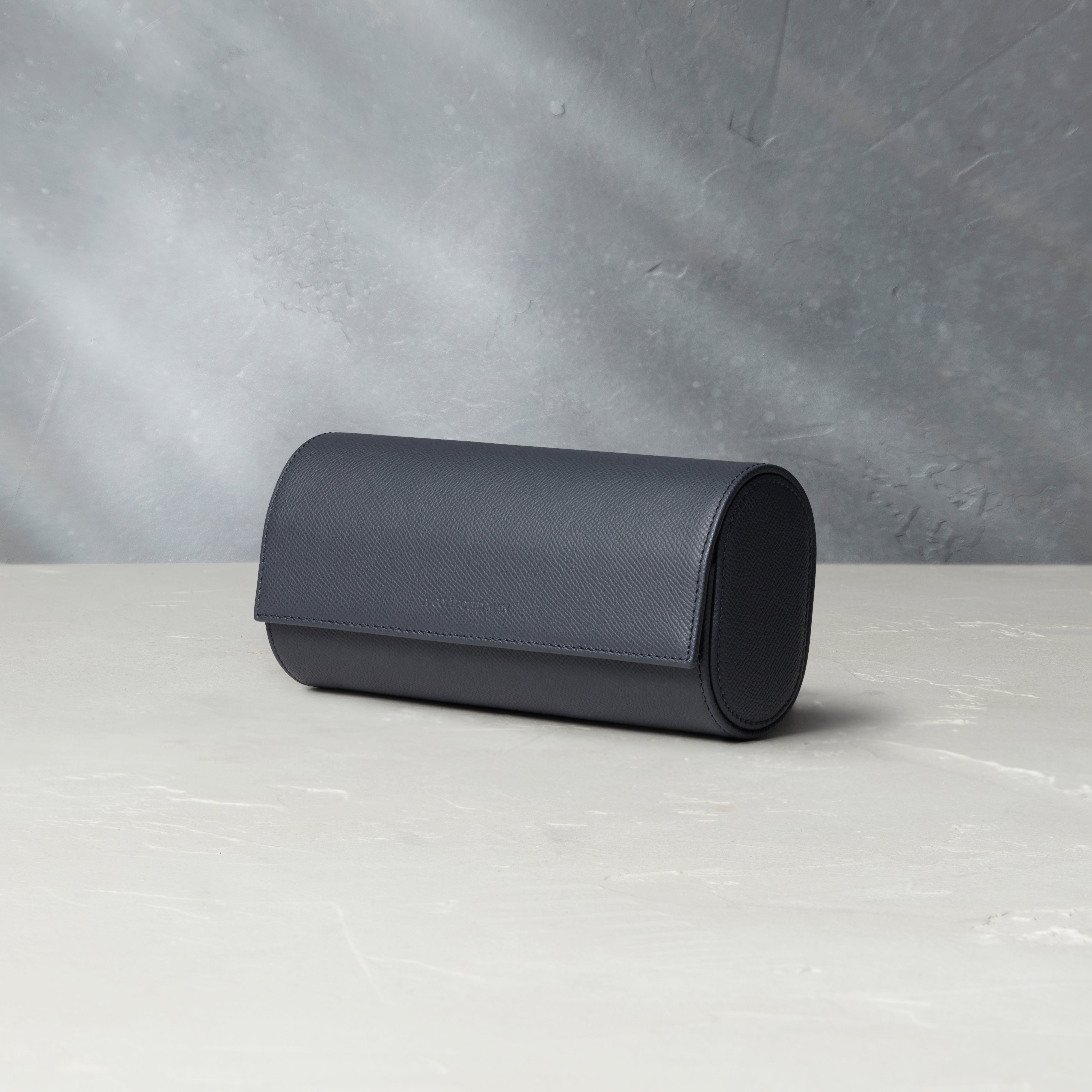 Three-watch roll, midnight blue, grained leather | Buy at ACM London ...