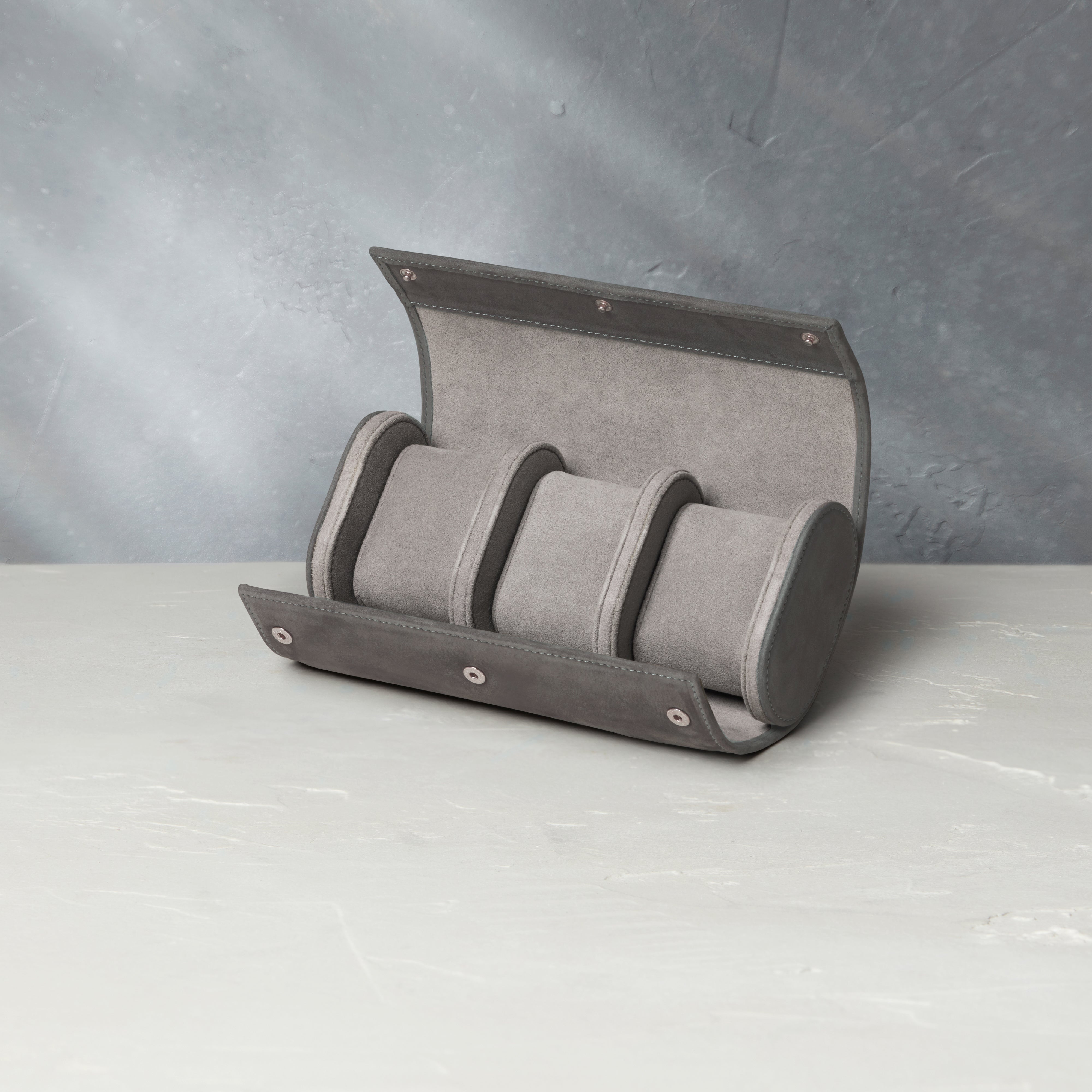 Three-watch roll, charcoal grey, nubuck | Buy at ACM London – A ...