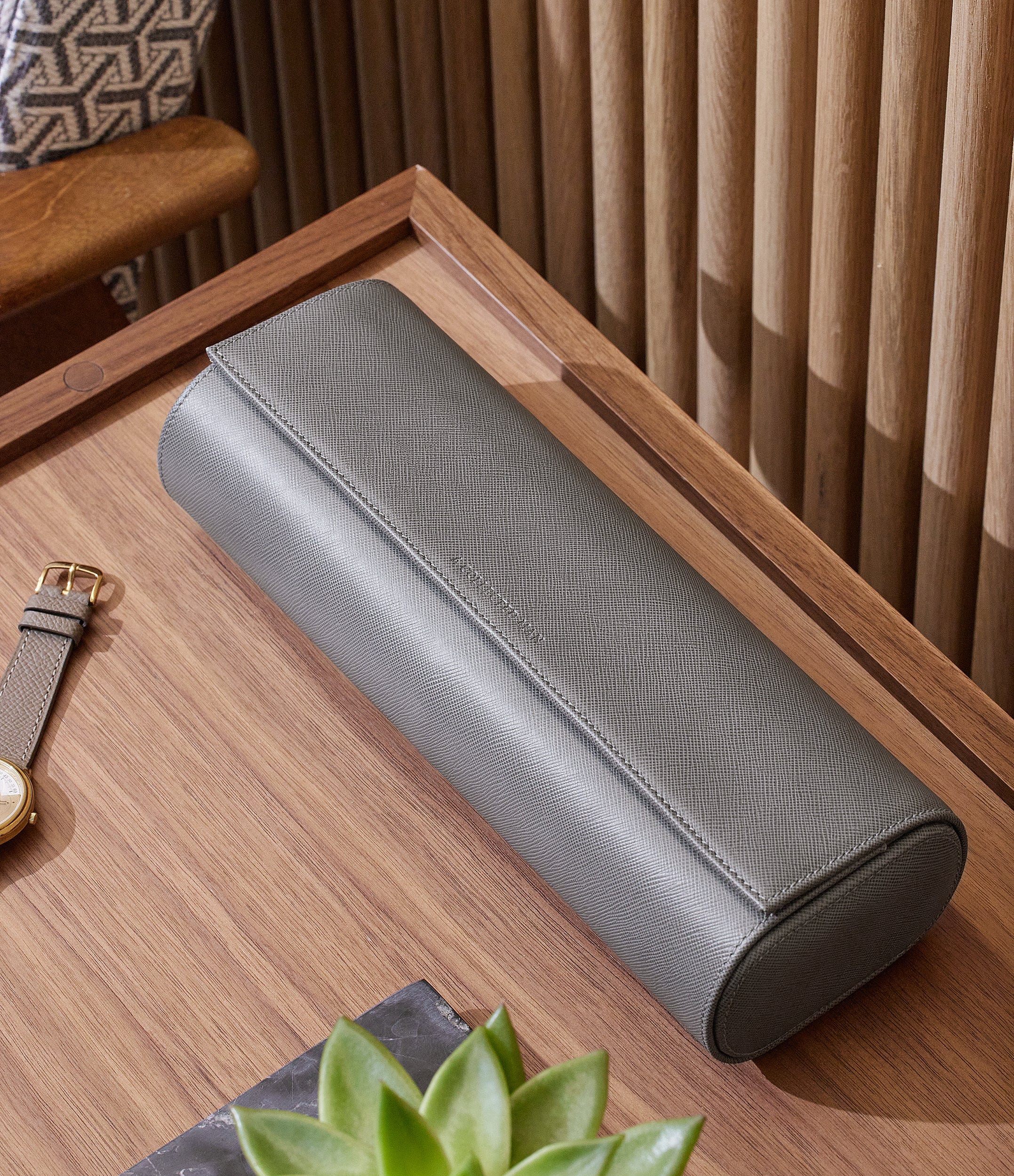 Four-watch roll, lava grey, saffiano leather | Buy at ACM London – A ...