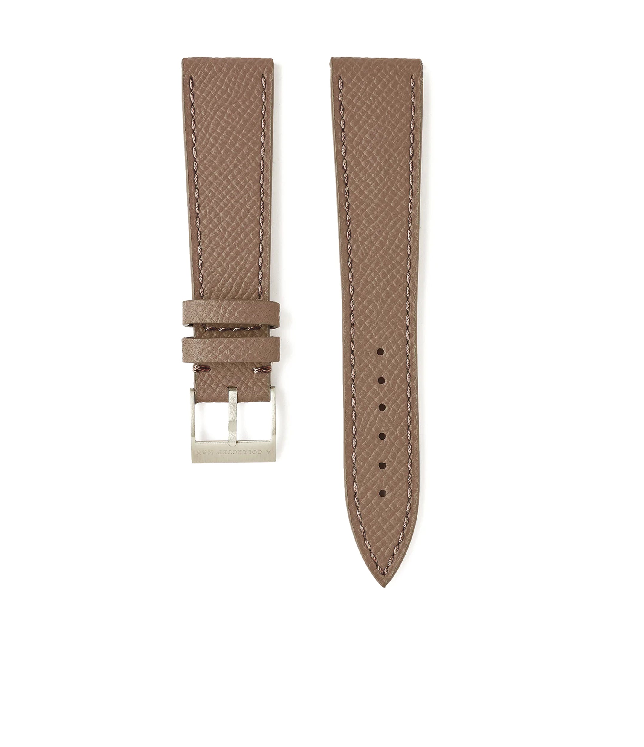grained leather watch strap in earthy taupe | Buy luxury watch strap ...